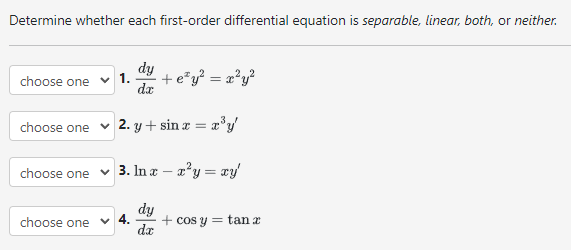 Solved Determine Whether Each First Order Differential