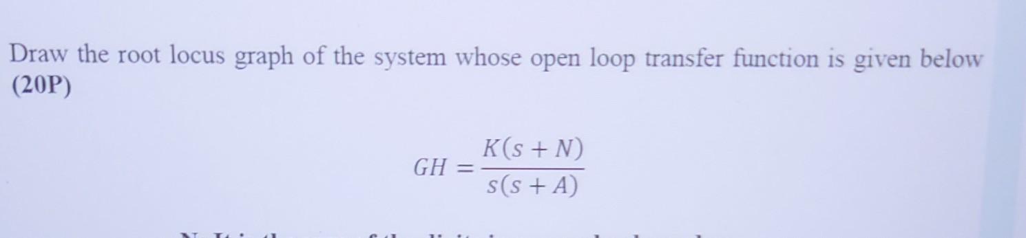 Solved Draw the root locus graph of the system whose open | Chegg.com