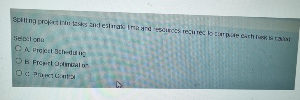 Solved Splitting project into tasks and estimate time and | Chegg.com