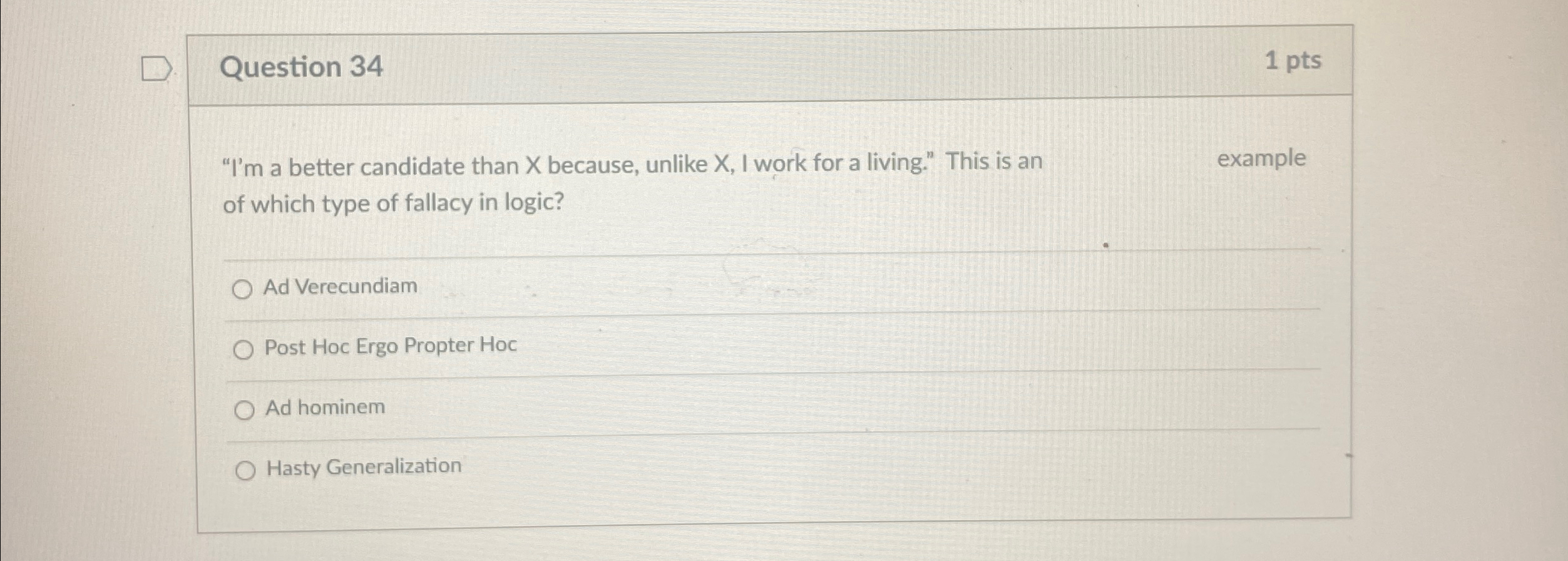 Solved Question 341 ﻿pts"I'm a better candidate than x | Chegg.com