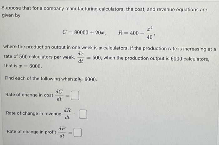 Solved Suppose that for a company manufacturing calculators, | Chegg.com