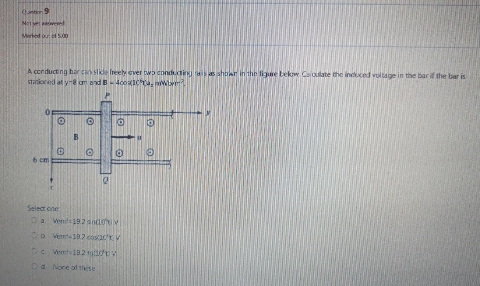 Solved A conducting bar can slide freely over two conducting | Chegg.com