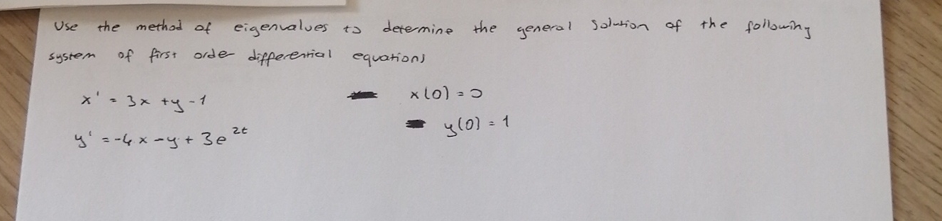 Solved Use the method of eigenvalues to determine the | Chegg.com
