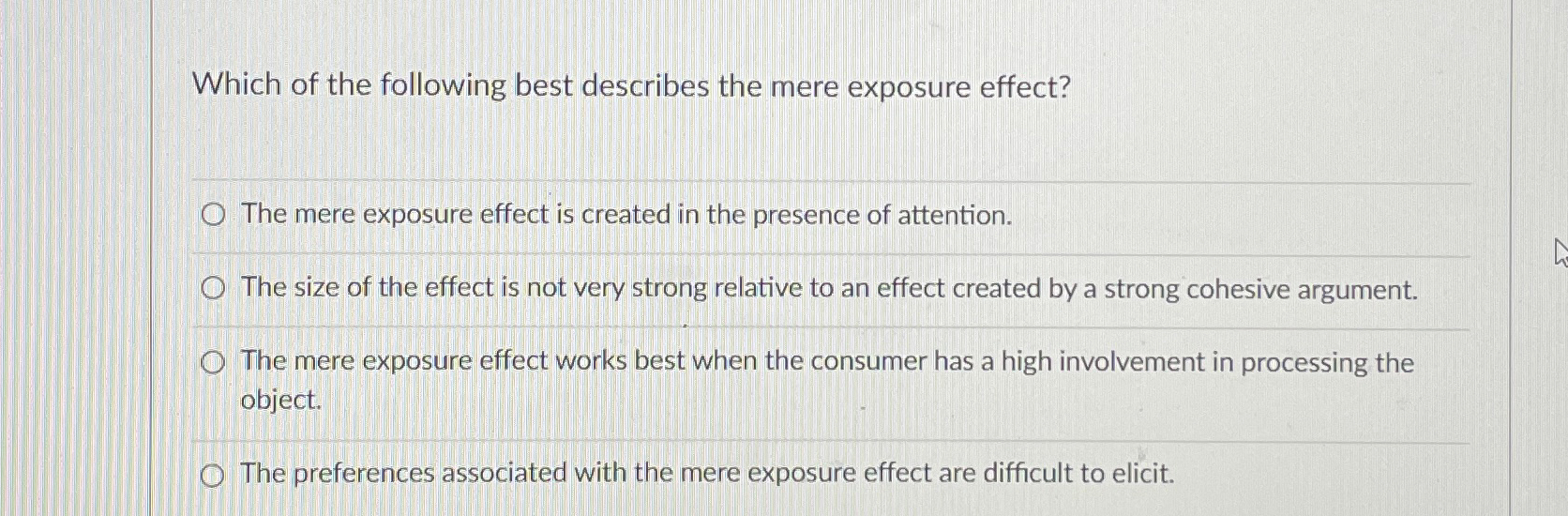 Solved Which of the following best describes the mere | Chegg.com