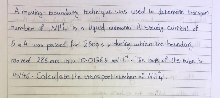 Solved A moving - boundary technique was used to determine | Chegg.com