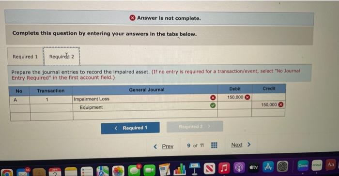 Solved M9-8 (Static) Recording Asset Impairment Losses [LO | Chegg.com