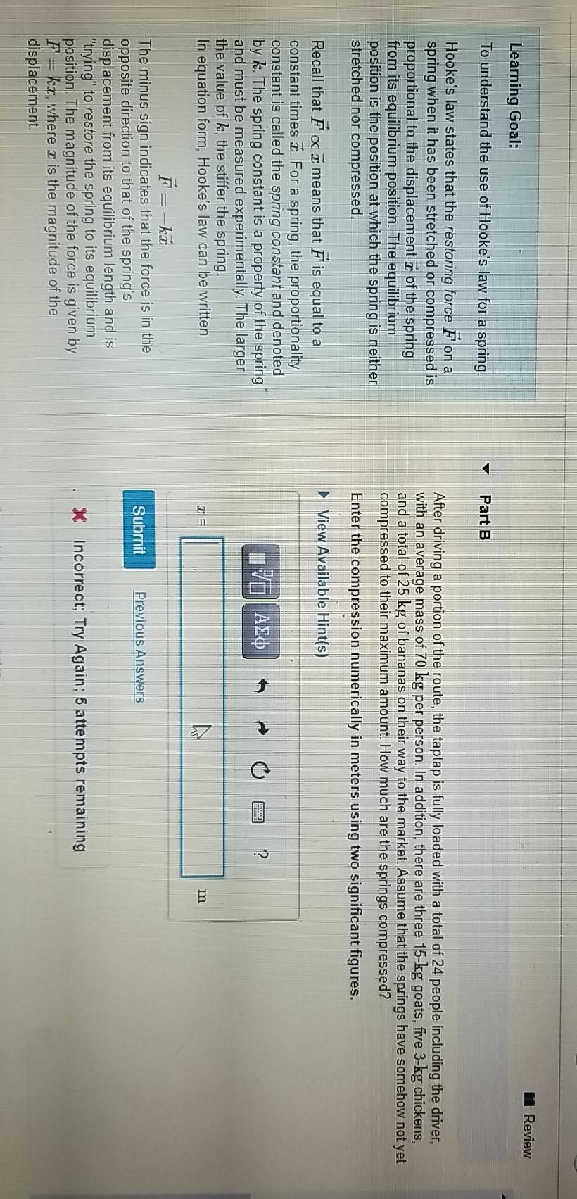 Solved Review Part B Learning Goal: To understand the use of | Chegg.com