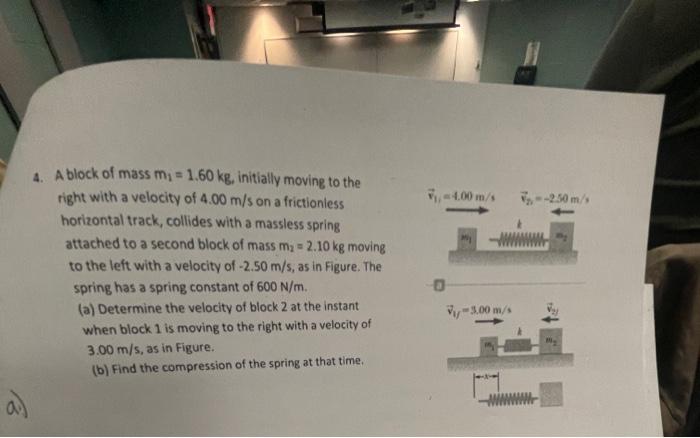 Solved A Block Of Mass M1 1 60 Kg Initially Moving To The