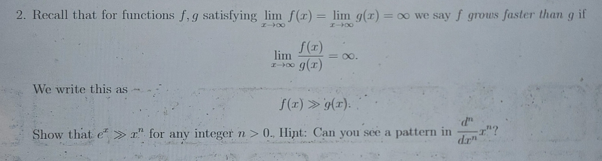 Solved Recall that for functions f,g ﻿satisfying | Chegg.com