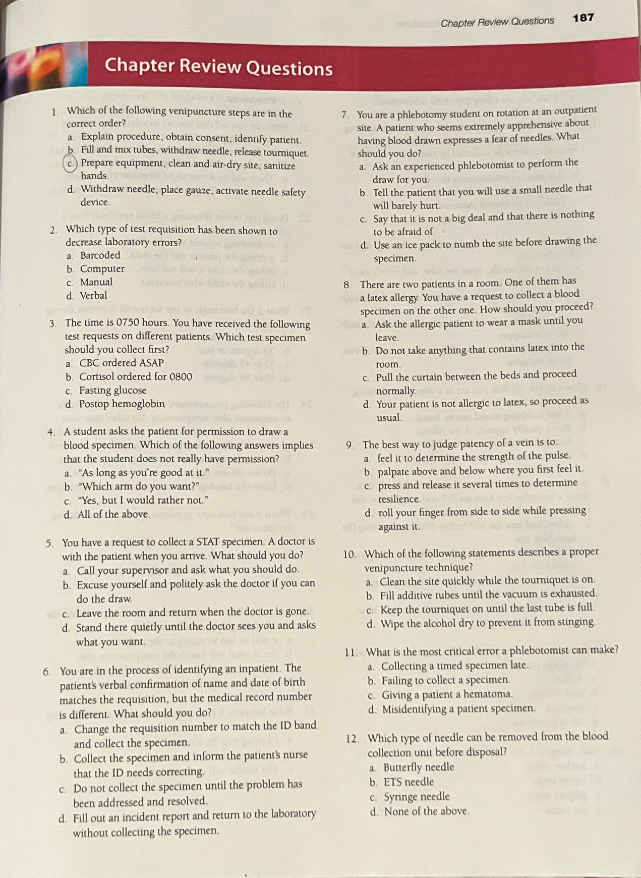 Solved Chapter Review Questions187Chapter Review | Chegg.com