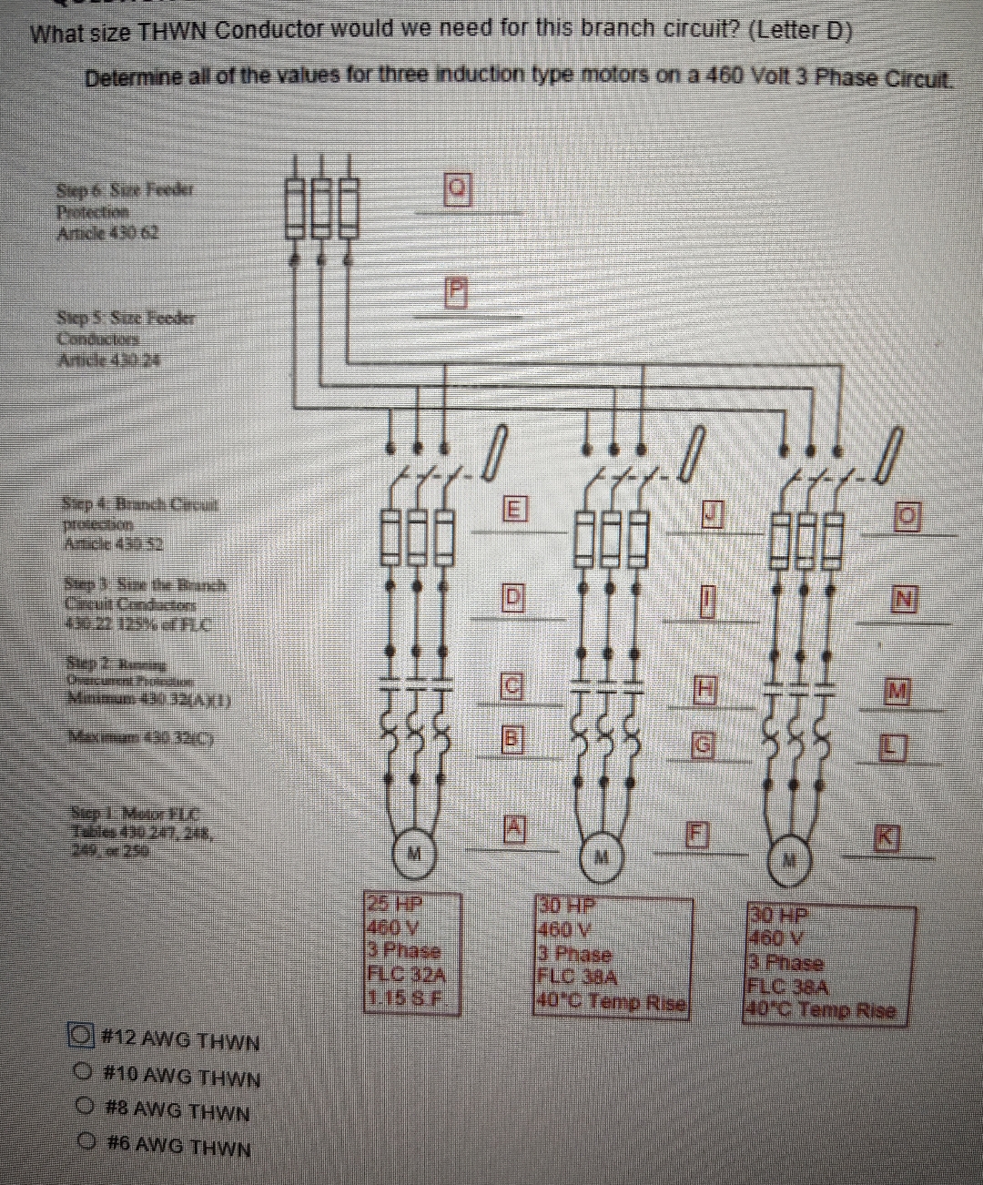 Solved What size THWN Conductor would we need for this | Chegg.com