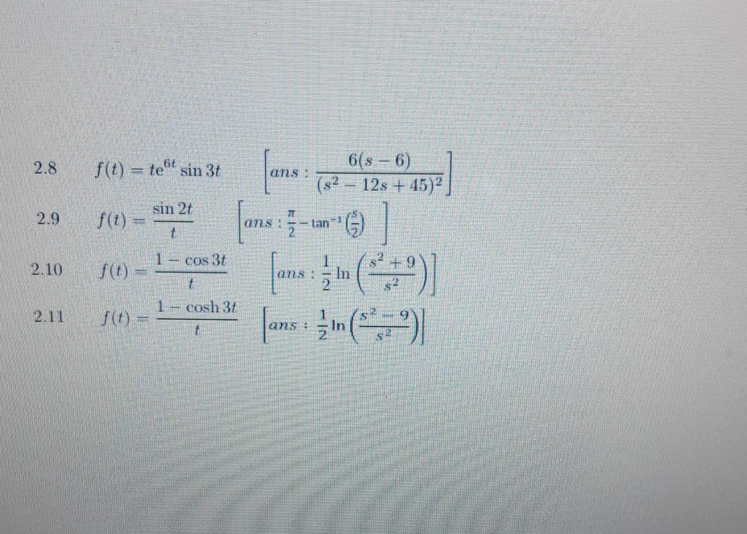 Solved Determine the Laplace Transform of the following | Chegg.com