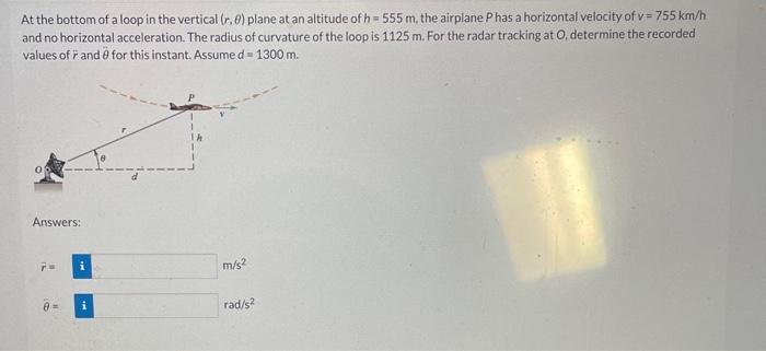 Solved At the bottom of a loop in the vertical (r,θ) plane | Chegg.com