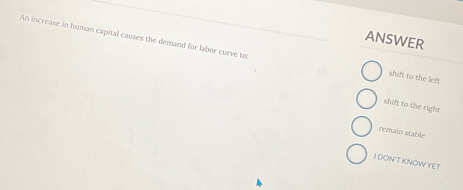 Solved An increase in human capital causes the demand for | Chegg.com