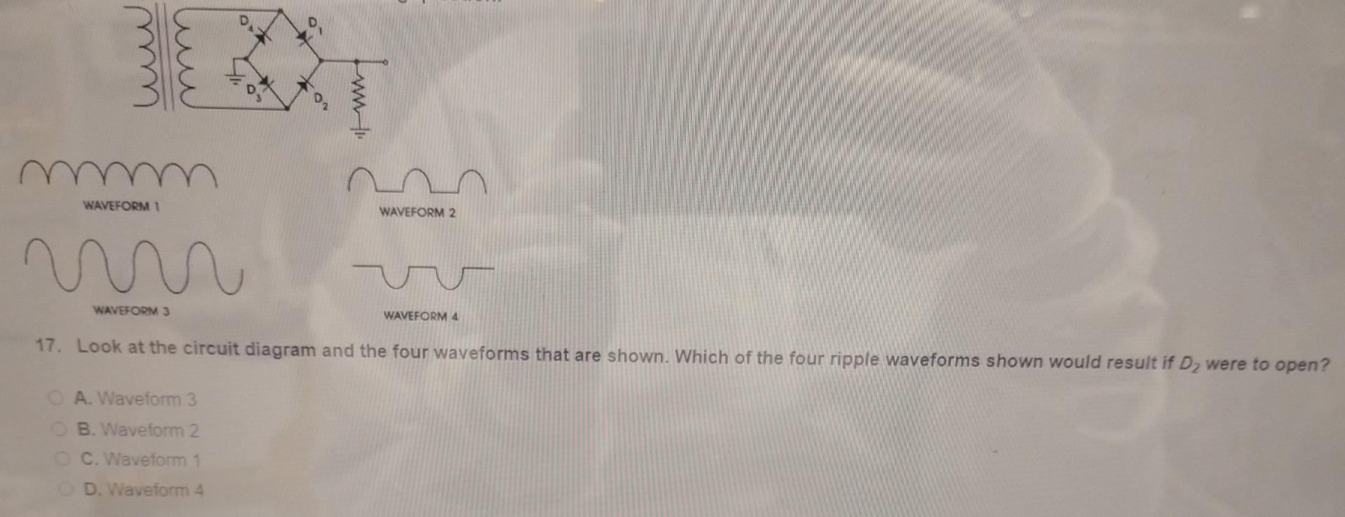 Solved m WAVEFORM 1 WAVEFORM 2 WAVEFORM 3 WAVEFORM 4 17. | Chegg.com