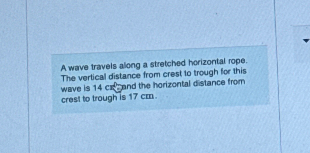 Solved A wave travels along a stretched horizontal rope. The | Chegg.com