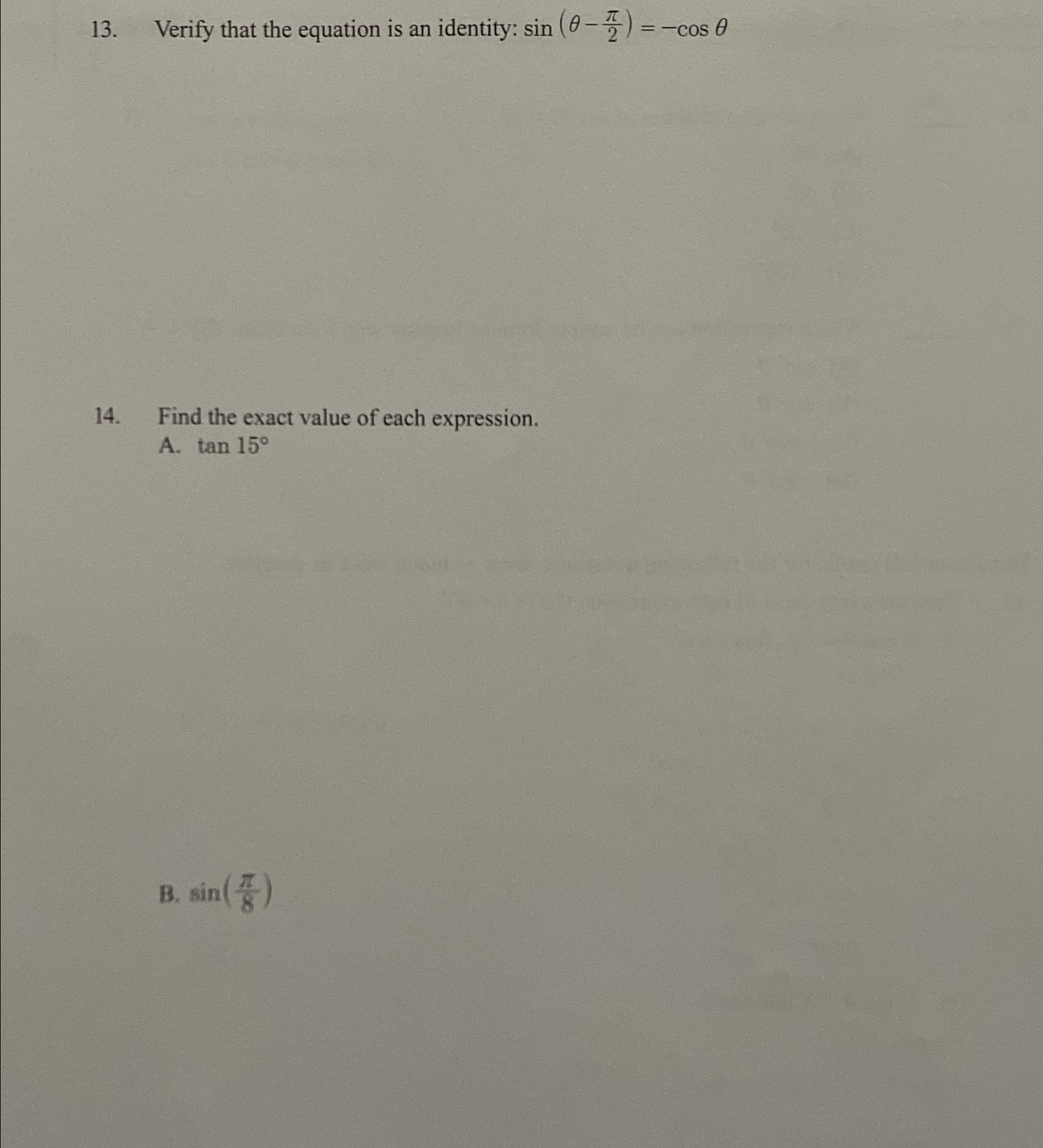 Solved Verify that the equation is an identity: | Chegg.com