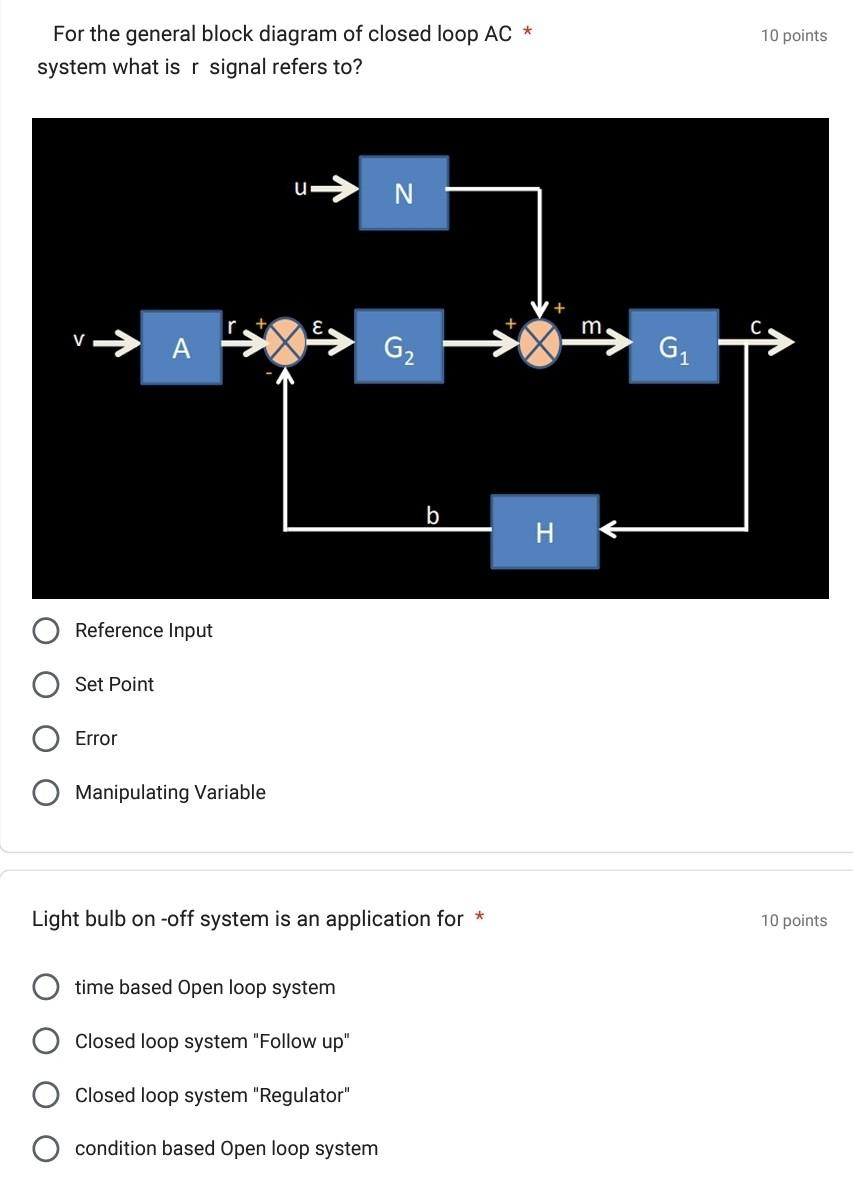 Solved For the Closed loop system Which one of the following | Chegg.com