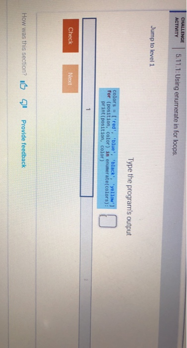 Solved CHALLENGE ACTIVITY 5.11.1: Using enumerate in for | Chegg.com