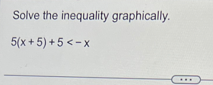 Solved Solve the inequality graphically.5(x+5)+5