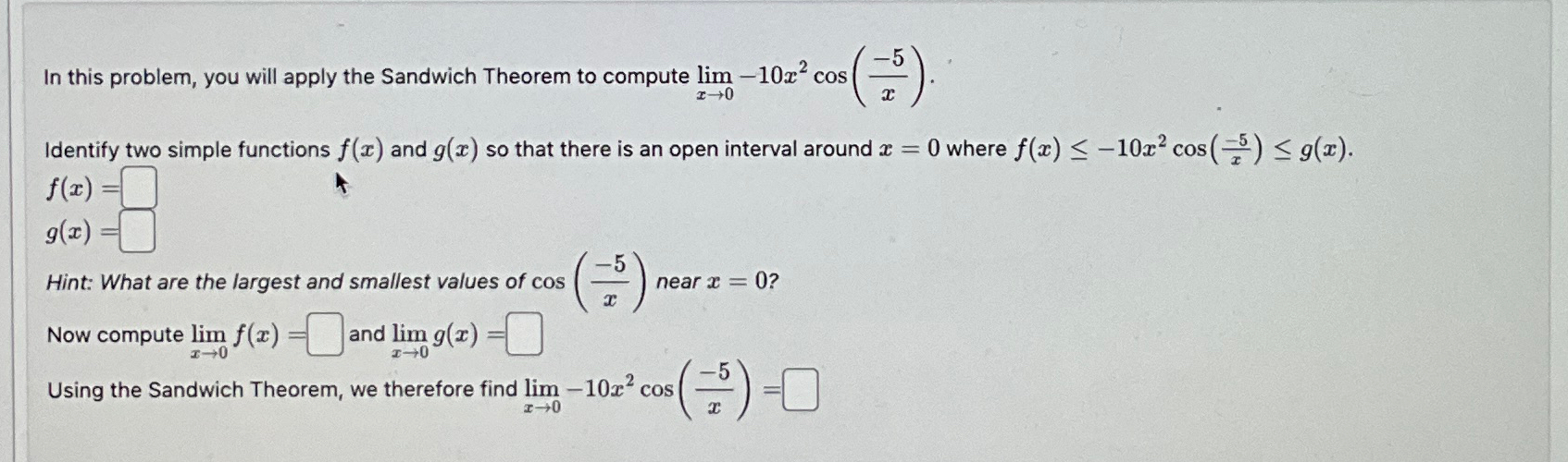 Solved In this problem, you will apply the Sandwich Theorem | Chegg.com