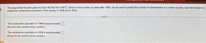 Solved The exponential function given by | Chegg.com