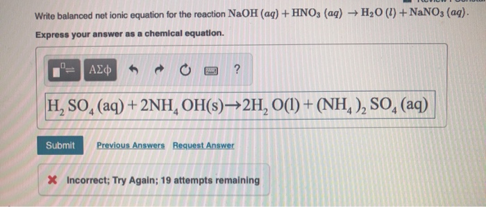 Solved Write balanced net ionic equation for the reaction | Chegg.com