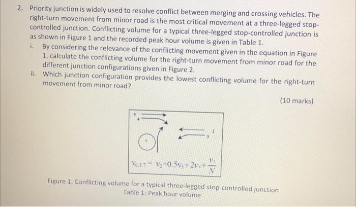 Solved 2. Priority junction is widely used to resolve | Chegg.com