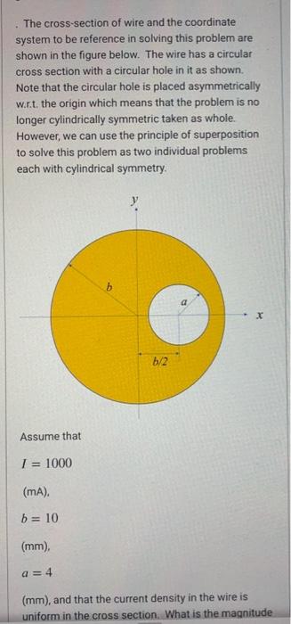 Solved The cross-section of wire and the coordinate system | Chegg.com