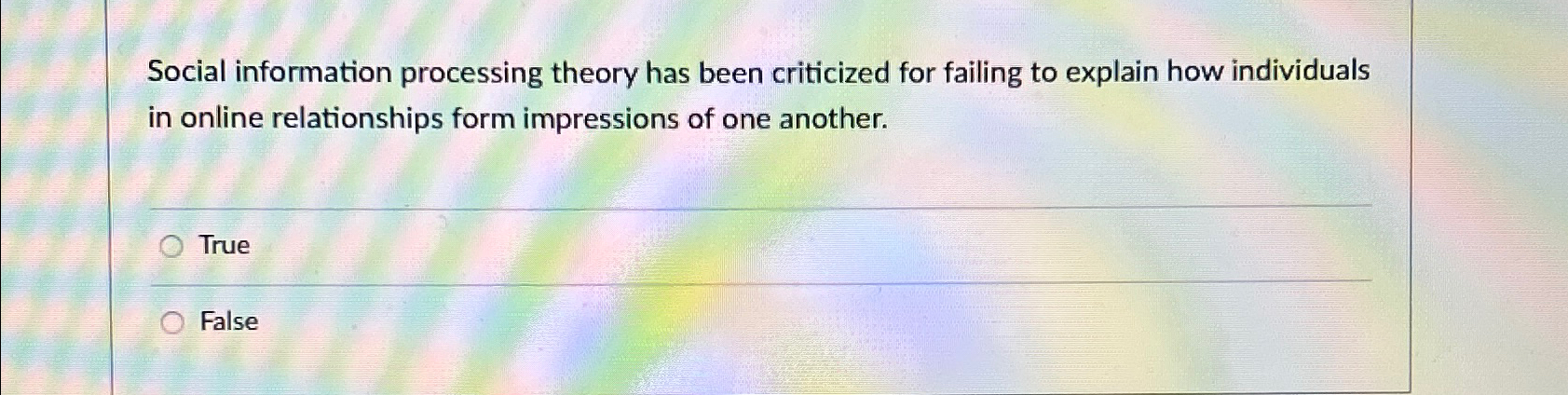 Solved Social information processing theory has been | Chegg.com