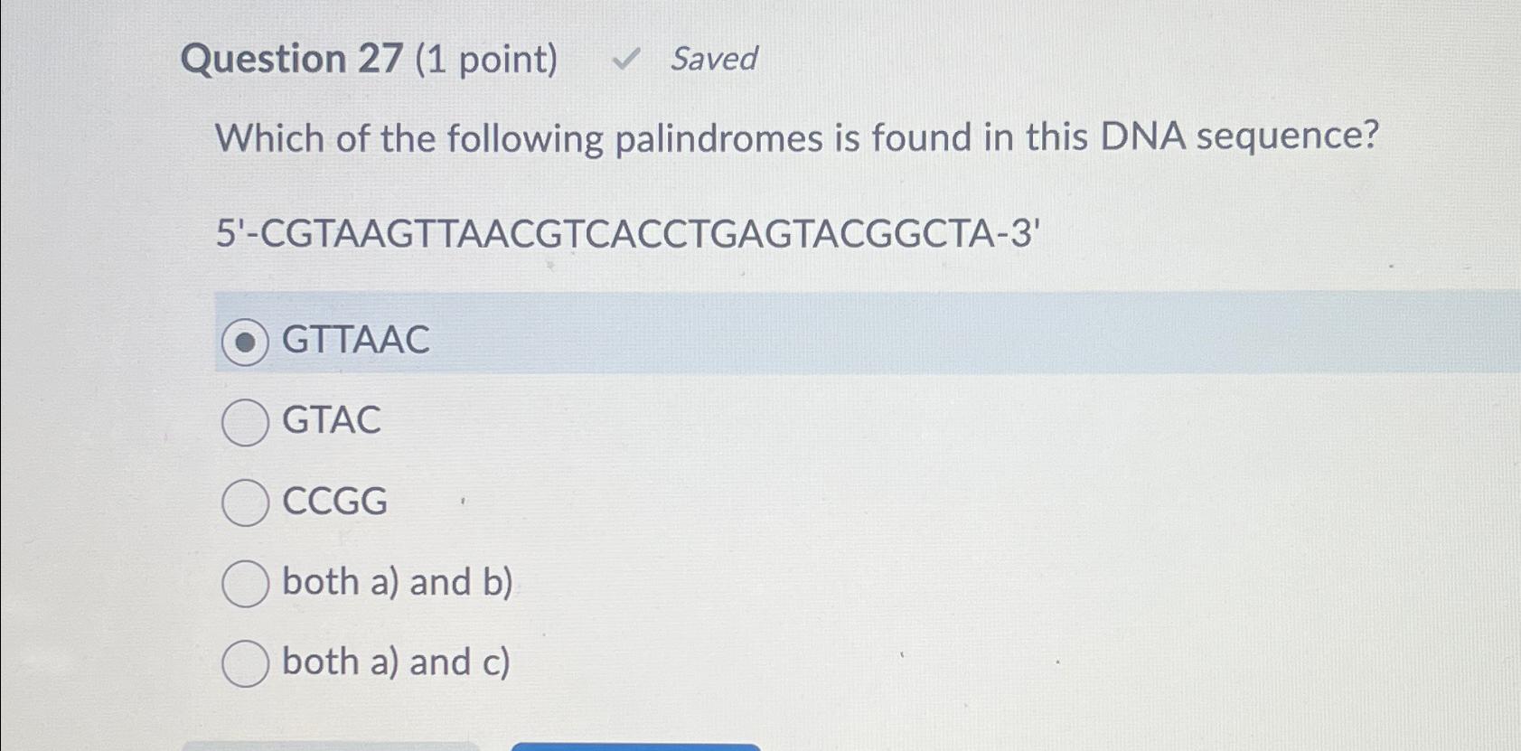 Solved Question 27 (1 ﻿point) ﻿SavedWhich of the following | Chegg.com