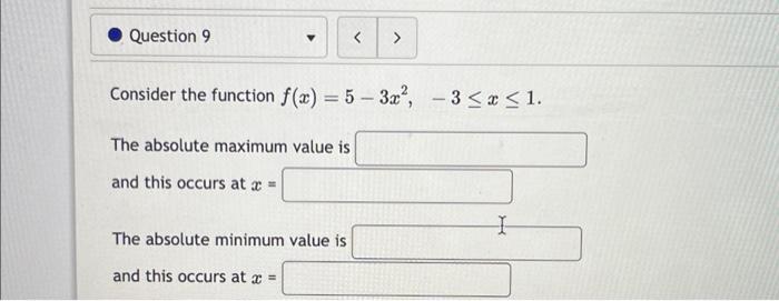 Solved Consider the function f(x)=5−3x2,−3≤x≤1. The absolute | Chegg.com