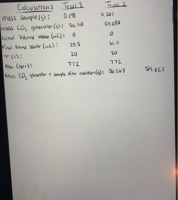 Solved Experiment 13 Report Sheet A Carbonate Analysis: | Chegg.com