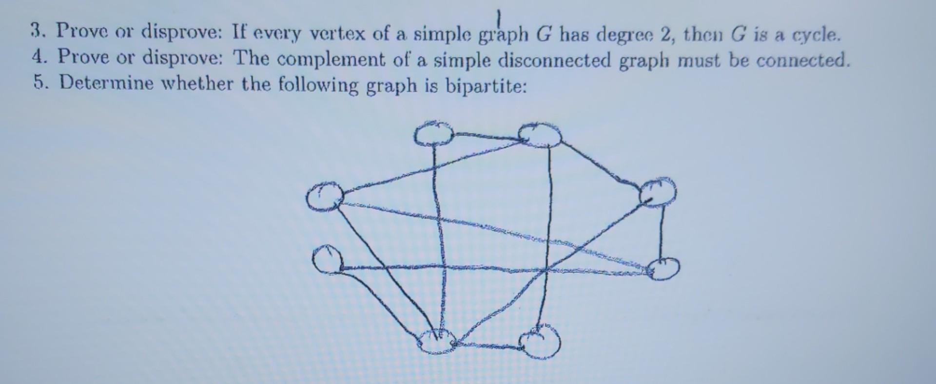 Solved 3. Prove or disprove: If every vertex of a simple | Chegg.com