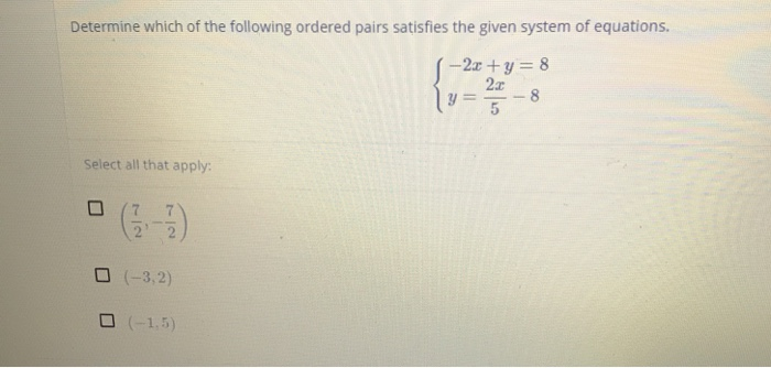 Solved Determine which of the following ordered pairs | Chegg.com