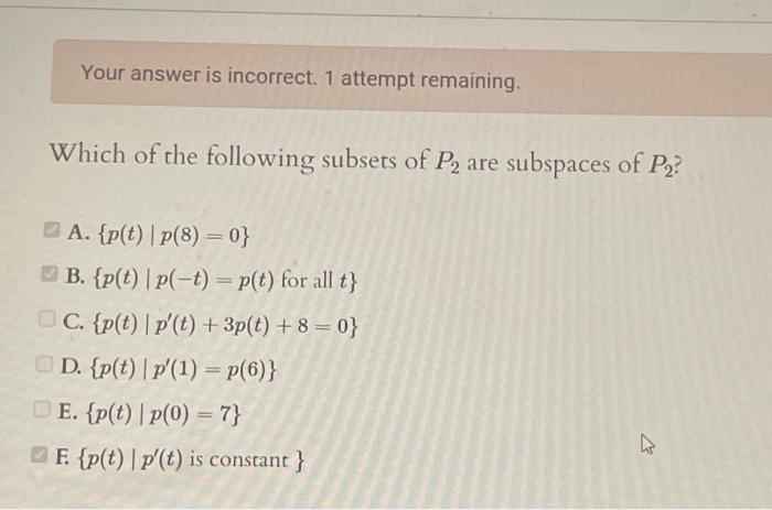 Solved Determine whether the given set S is a subspace of | Chegg.com
