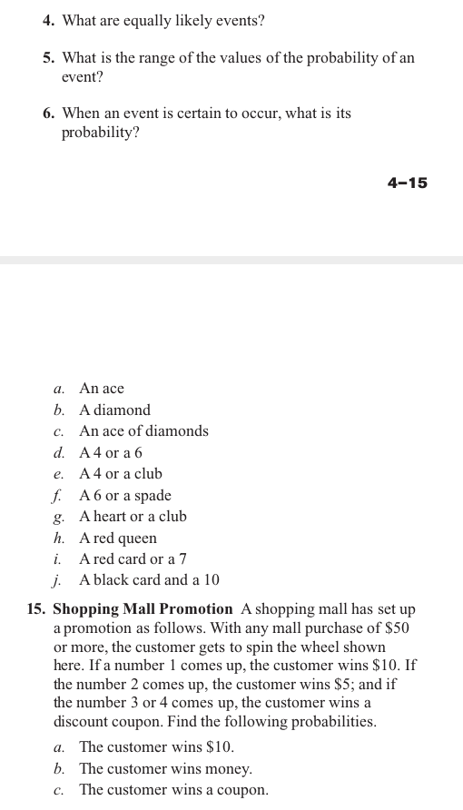 Solved 4. What are equally likely events? 5. What is the | Chegg.com