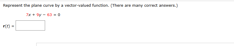 Solved Represent the plane curve by ﻿a vector-valued | Chegg.com