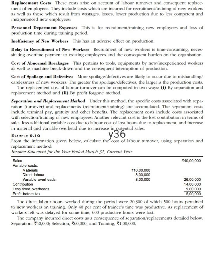 Solved Replacement Costs These costs arise on account of | Chegg.com