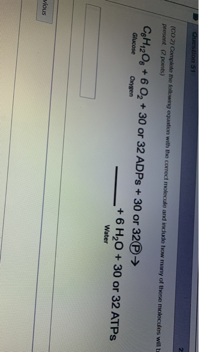 Solved Question 51 (CO2) Complete the following equation | Chegg.com