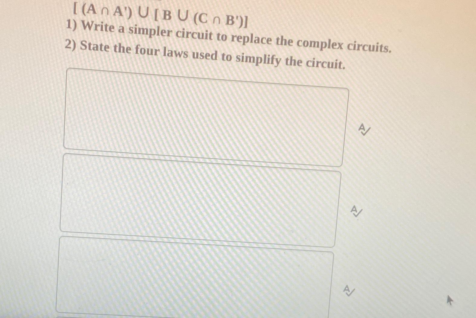 Solved Write a simpler circuit to replace the complex | Chegg.com