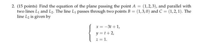 Solved 1. (15 points) Determine whether the three points | Chegg.com