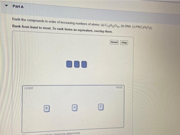Solved Part A Rank the compounds in order of increasing | Chegg.com