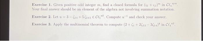 Solved Exercise 3: Apply the multinomial theorem to compute | Chegg.com