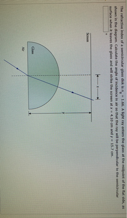 Solved The refractive index of a semicircular glass disk is | Chegg.com