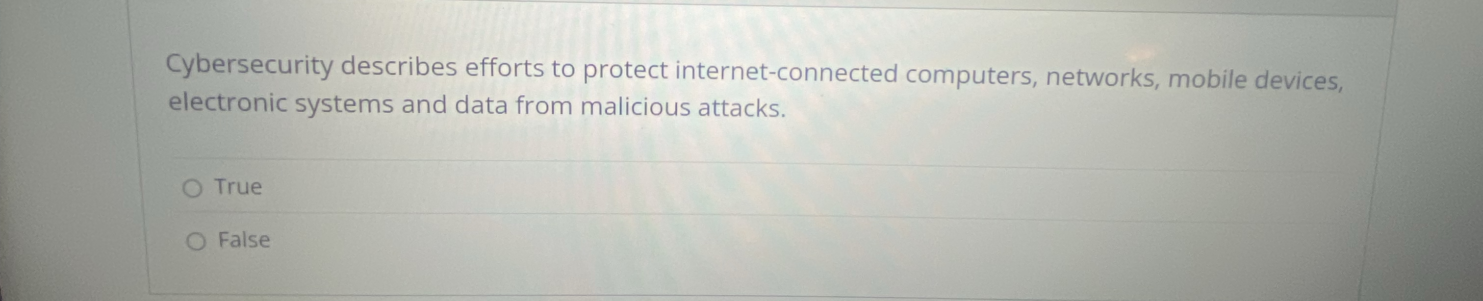 Solved Cybersecurity describes efforts to protect | Chegg.com