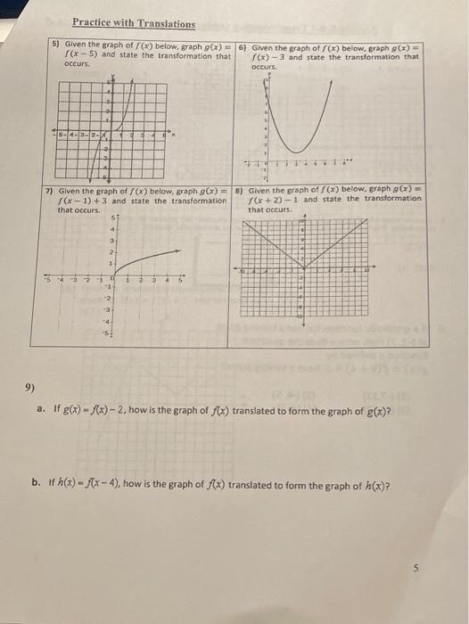 Solved Algebra 2: Lesson 6-1 Transformations of Functions | Chegg.com