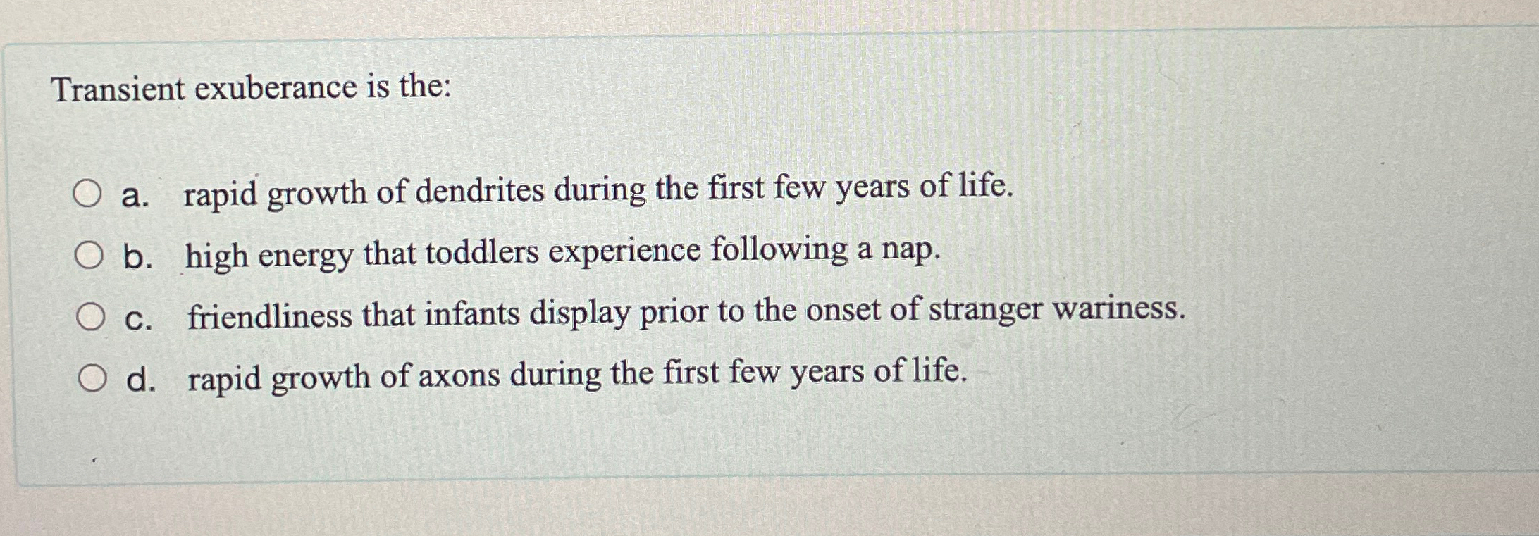 Solved Transient exuberance is the:a. ﻿rapid growth of | Chegg.com