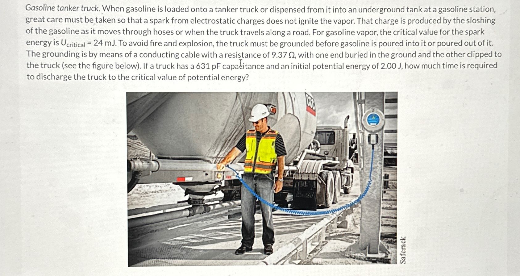 Solved Gasoline tanker truck. When gasoline is loaded onto a | Chegg.com