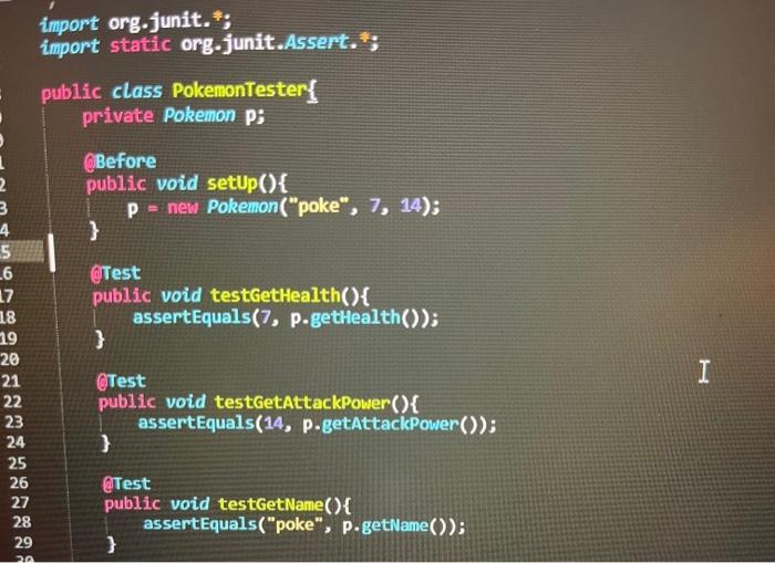 Solved public class Pokemon{ private int myHealth; /** | Chegg.com